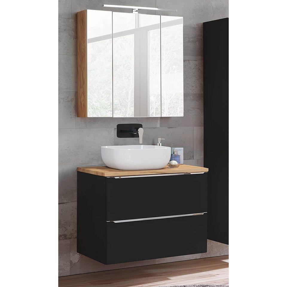 Lomadox Waschtisch Set Toskana Black 56 Spar Set 5 St 5 Tlg