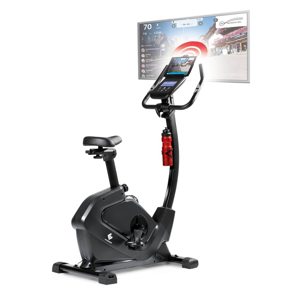 FitEngine Heimtrainer Fahrrad Smart inkl. 5'' LCD Display, Hometrainer