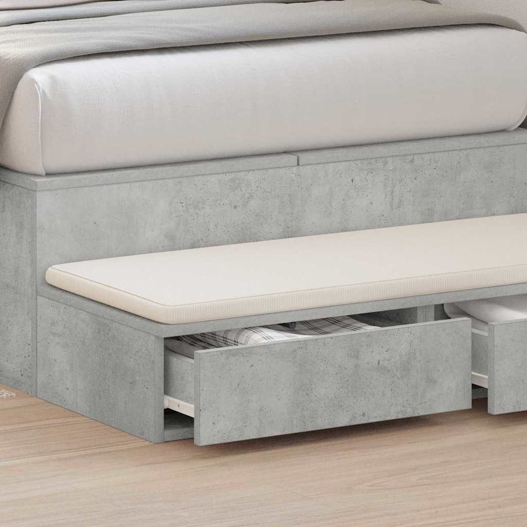 vidaXL Bett Bettschubladen Beton Grau 75 x 36,5 x 16.5 cm Holzwerkstoff ...