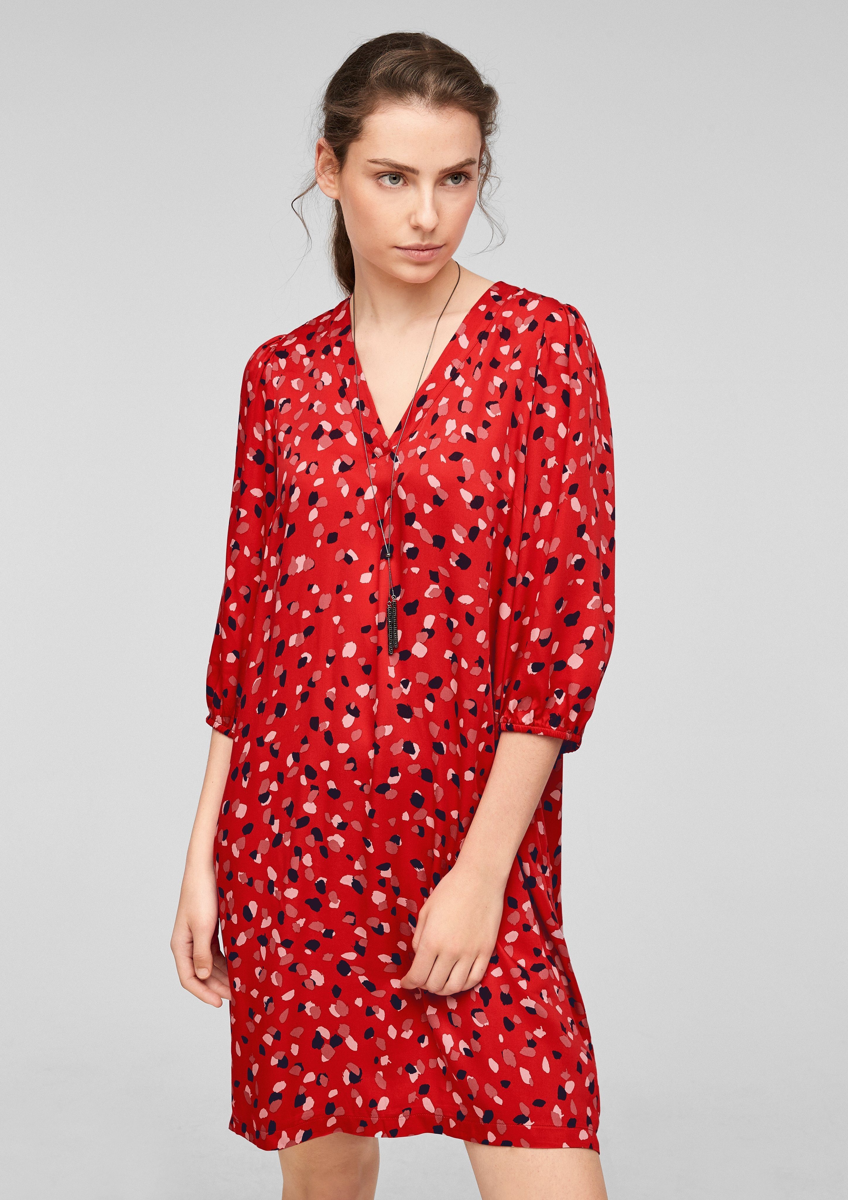 Soliver Black Label Minikleid Viskosekleid Mit V Ausschnitt Online