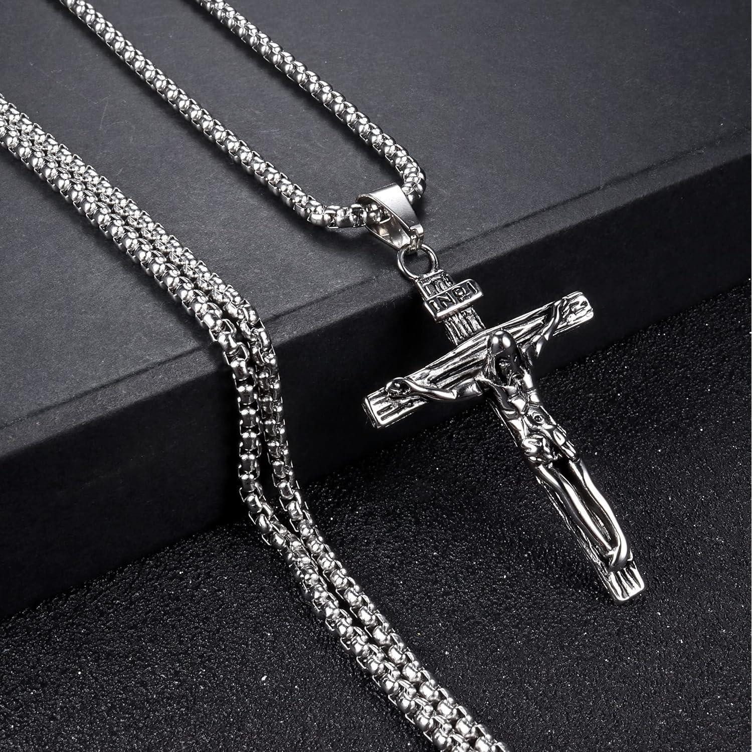 Luxus Kreuz Kette Herren Silber Bilder