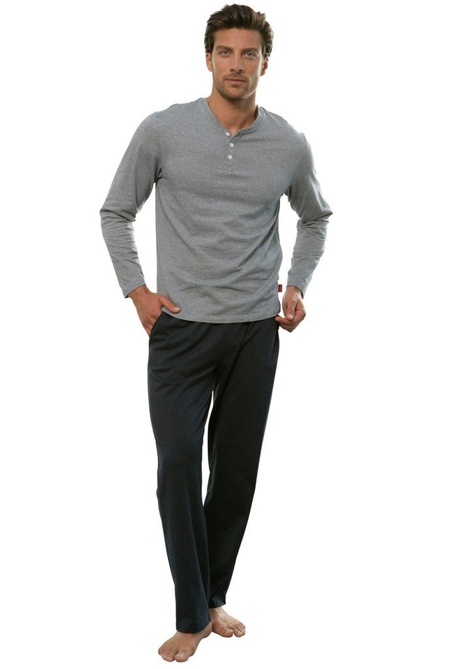 Soliver Bodywear Pyjama Melange Oberteil Mit Knopfleiste Online Kaufen