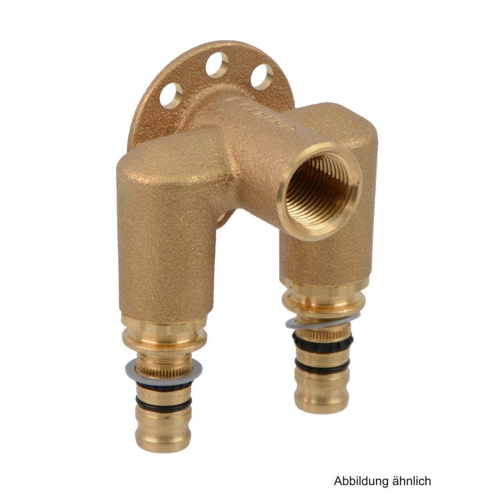 GEBERIT Wasserrohr Geberit Mepla Doppelanschlusswinkel 90 Grad Rotguss 26mm x 1/2"IG x 20