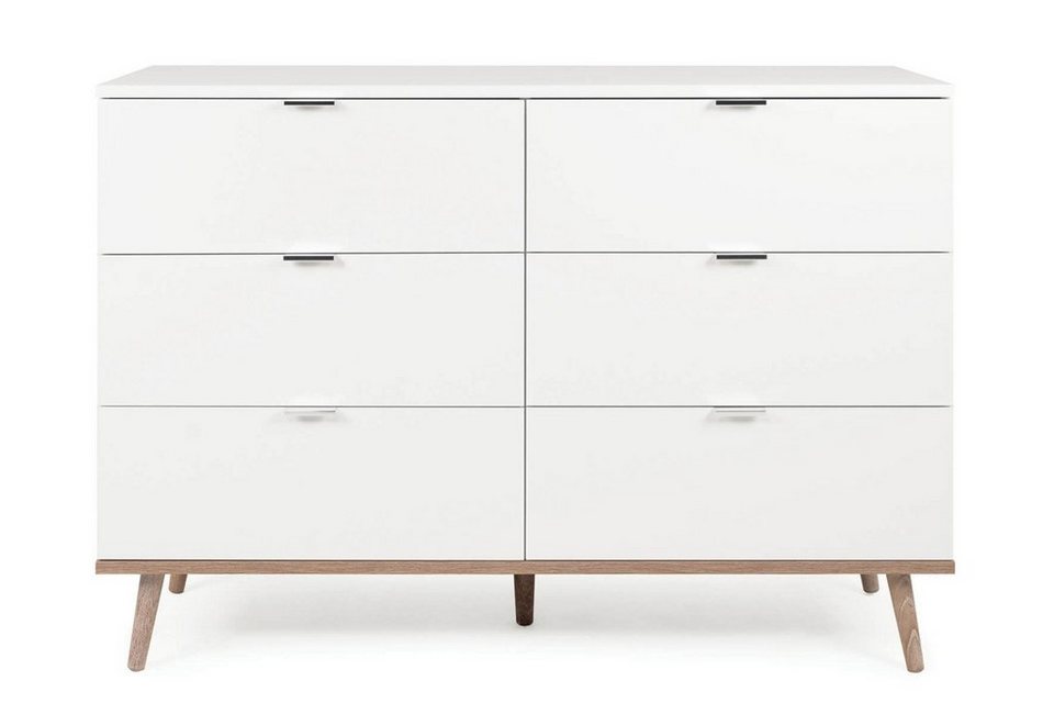 Finori Möbel Kommode Göteborg Weiß 120 Cm Dekor Sonoma Eiche