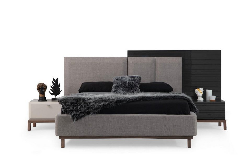 Jvmoebel Schlafzimmer Set Schlafzimmer Garnitur Graues Doppelbett 2x