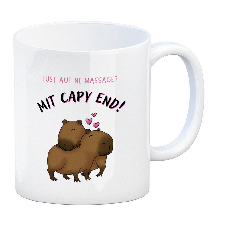 Speecheese Tasse Eine Massage Mit Capy End Capybara Kaffeebecher Mit Spruch