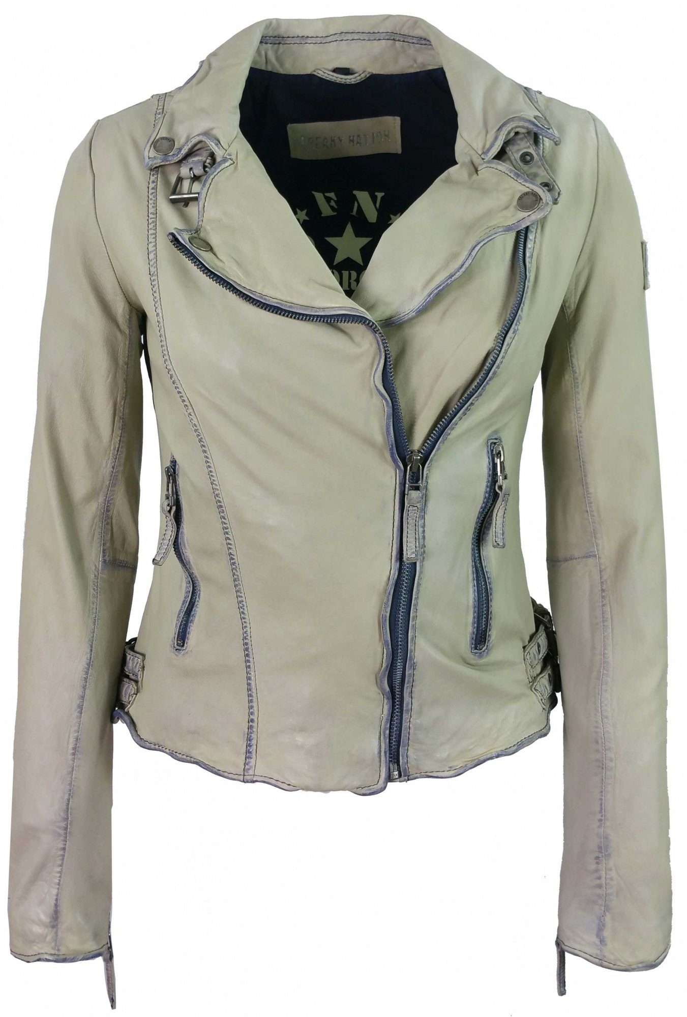 Freaky Nation Lederjacke, Freaky Nation - Damen Lederjacke Sheepnappa ...