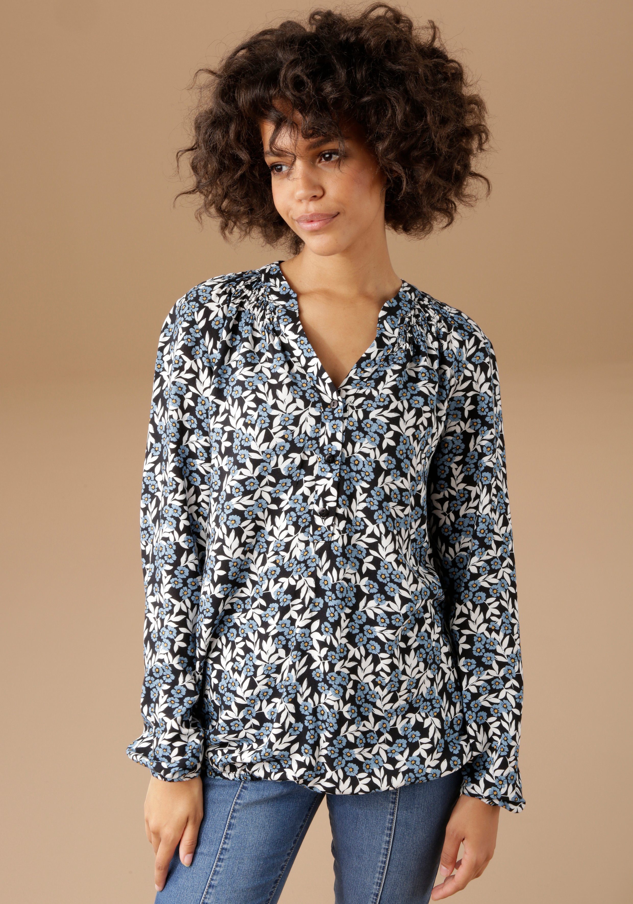 Aniston Casual Schlupfbluse Mit Stilvollem Blumendruck