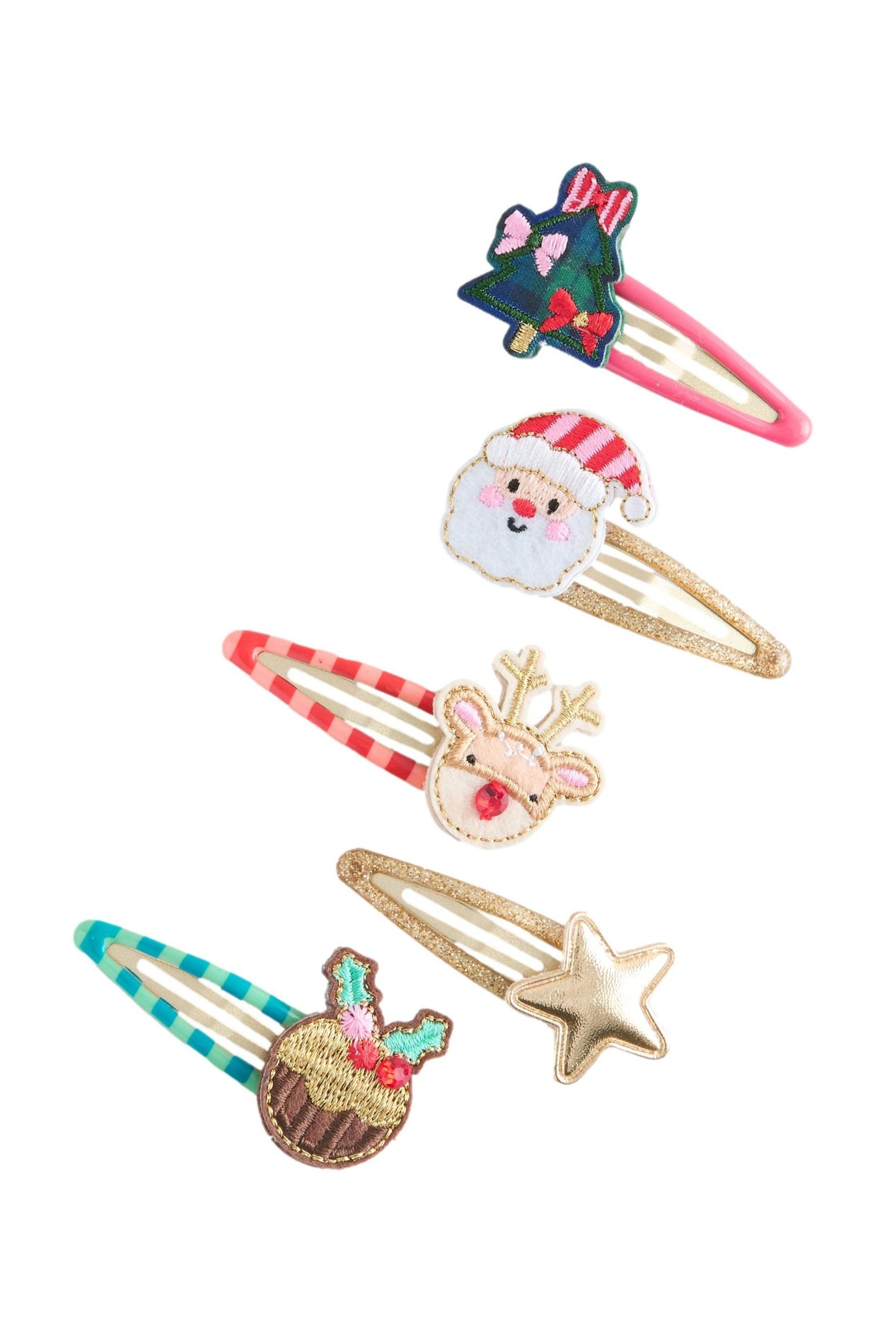 Next Haarclip Weihnachtliche Haarclips, 5er-Pack