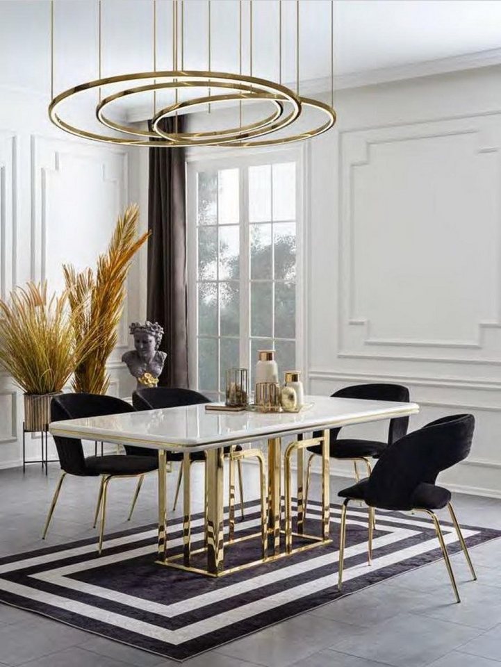Jvmoebel Esszimmer Set Esszimmer Garnitur Esstisch 4x Stühle