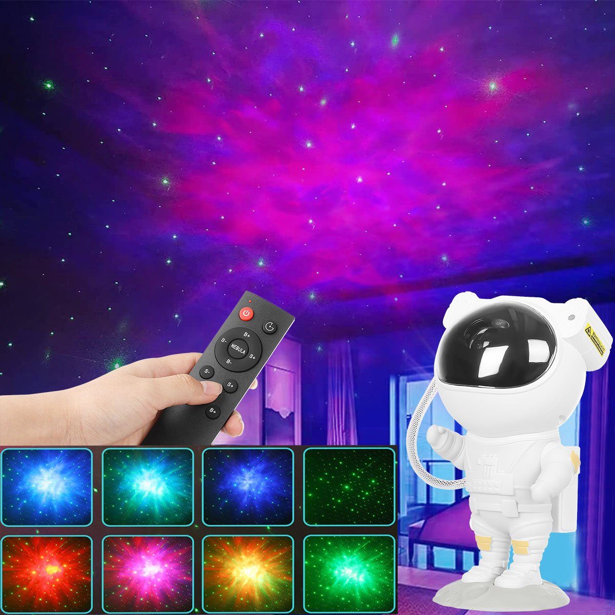 Letgospt Led Nachtlicht Astronaut Galaxy Projektor Sternenhimmel