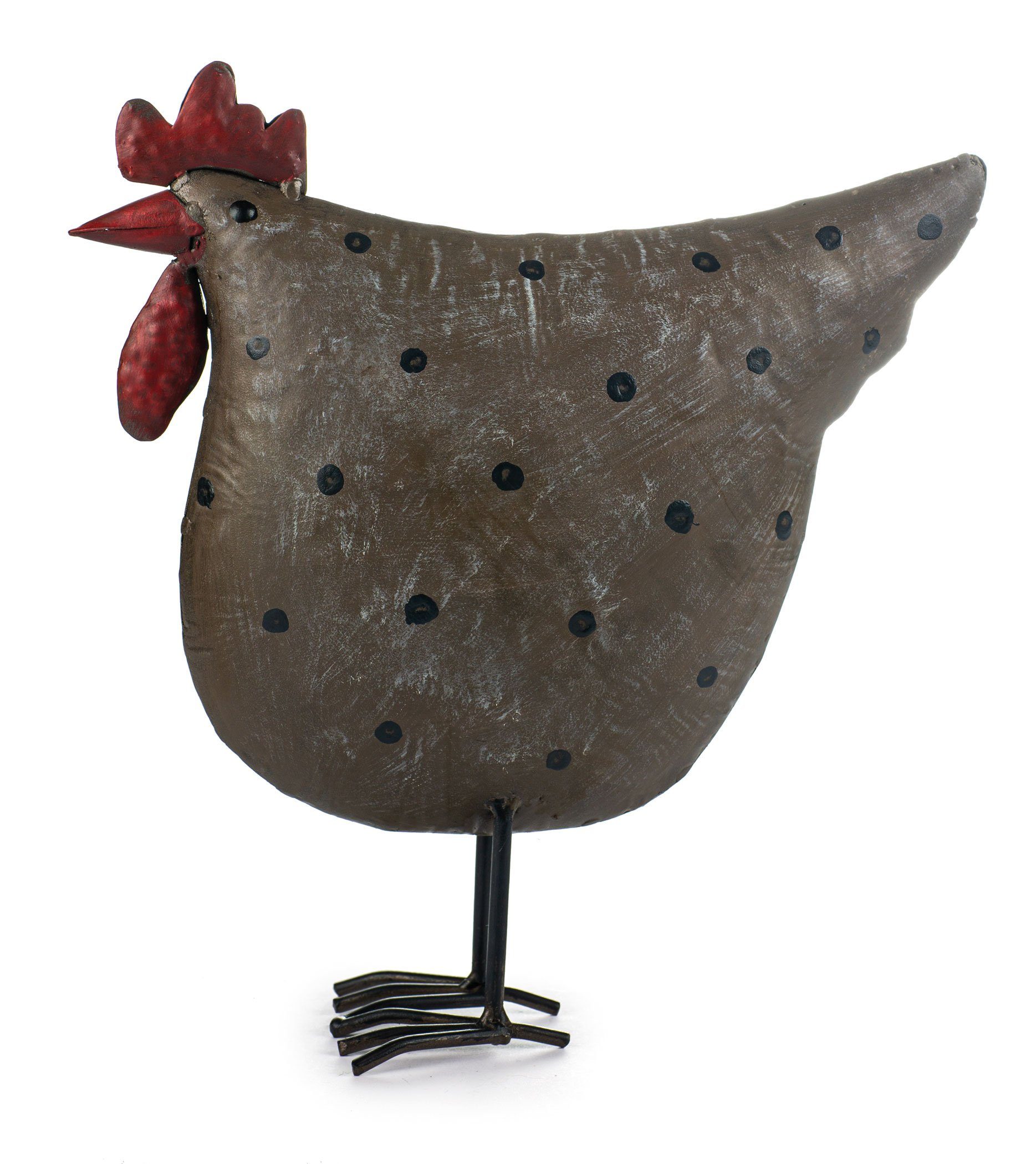 Baden Tierfigur Aufsteller Huhn Braun Mit Punkten 24cm