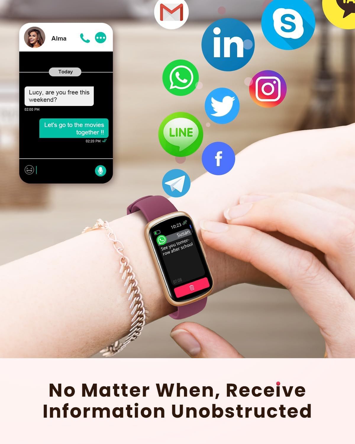 Sanorum CS5 Smartwatch (3,7 cm, android ios), Stilvolle Smartwatch für ...