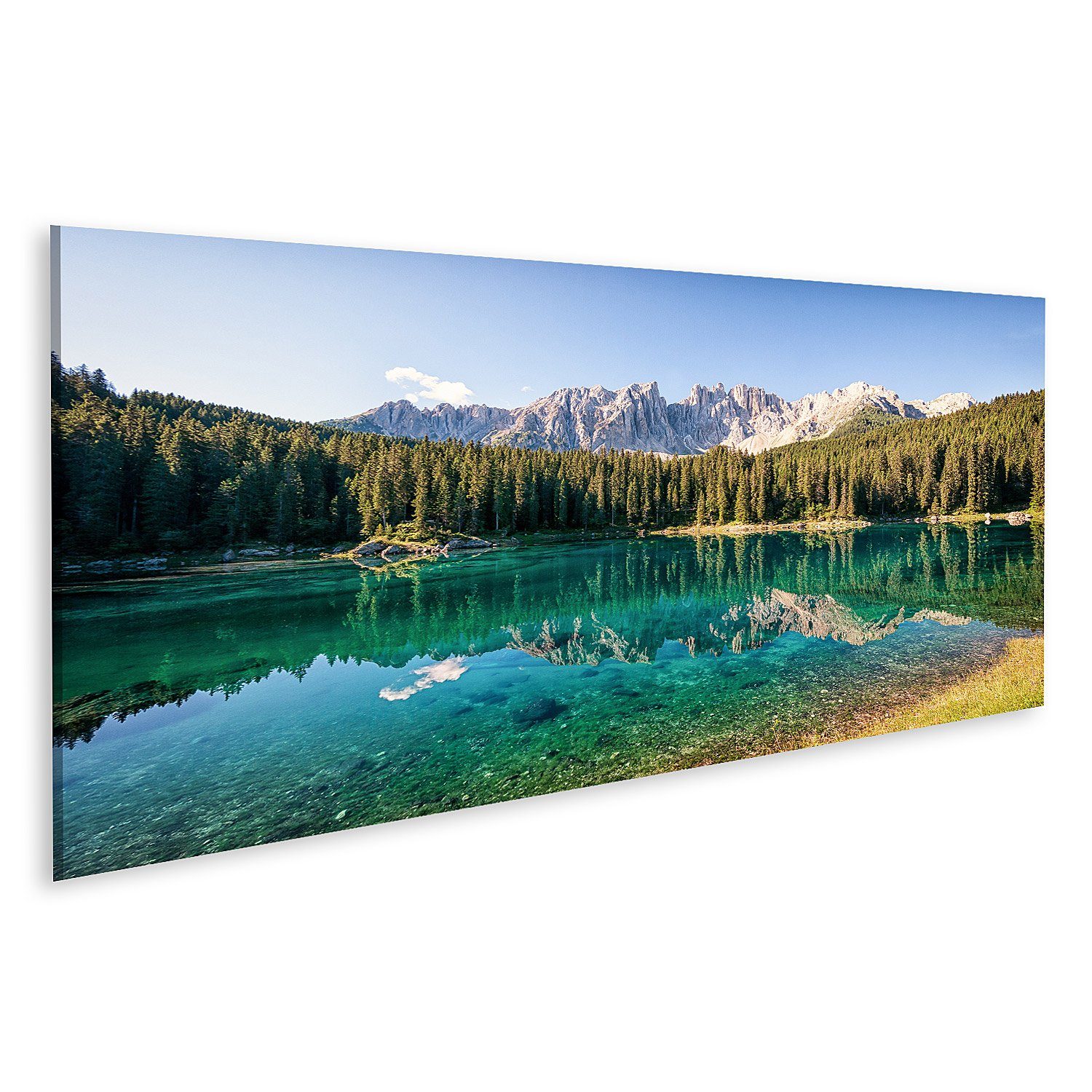 islandburner Leinwandbild Bild auf Leinwand Karerlake In Dolomiten In Italien Wandbild Leinwand