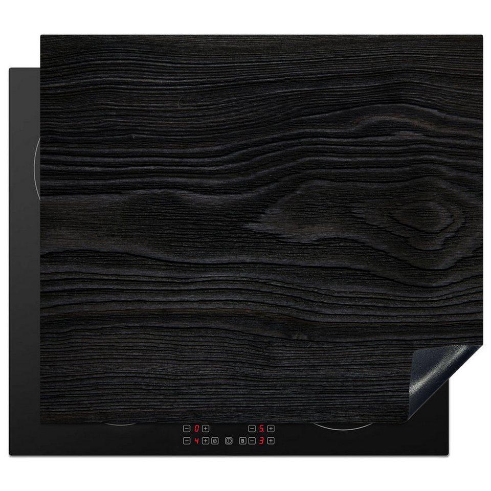 Muchowow Herd Abdeckplatte Schwarz Holzoptik Vinyl Herdabdeckplatte
