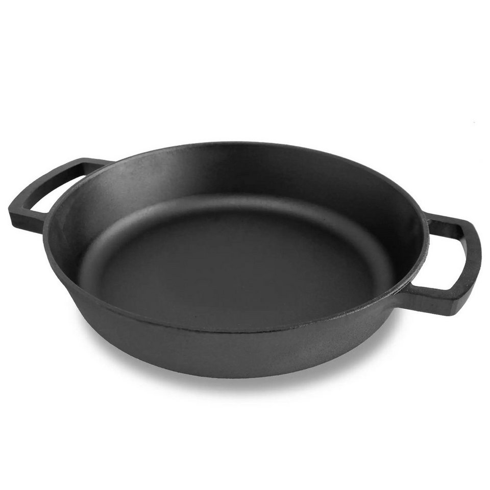 4bigfun Bratpfanne Ø34cm Gusseisenpfanne Gusseisen Bräter Schmortopf