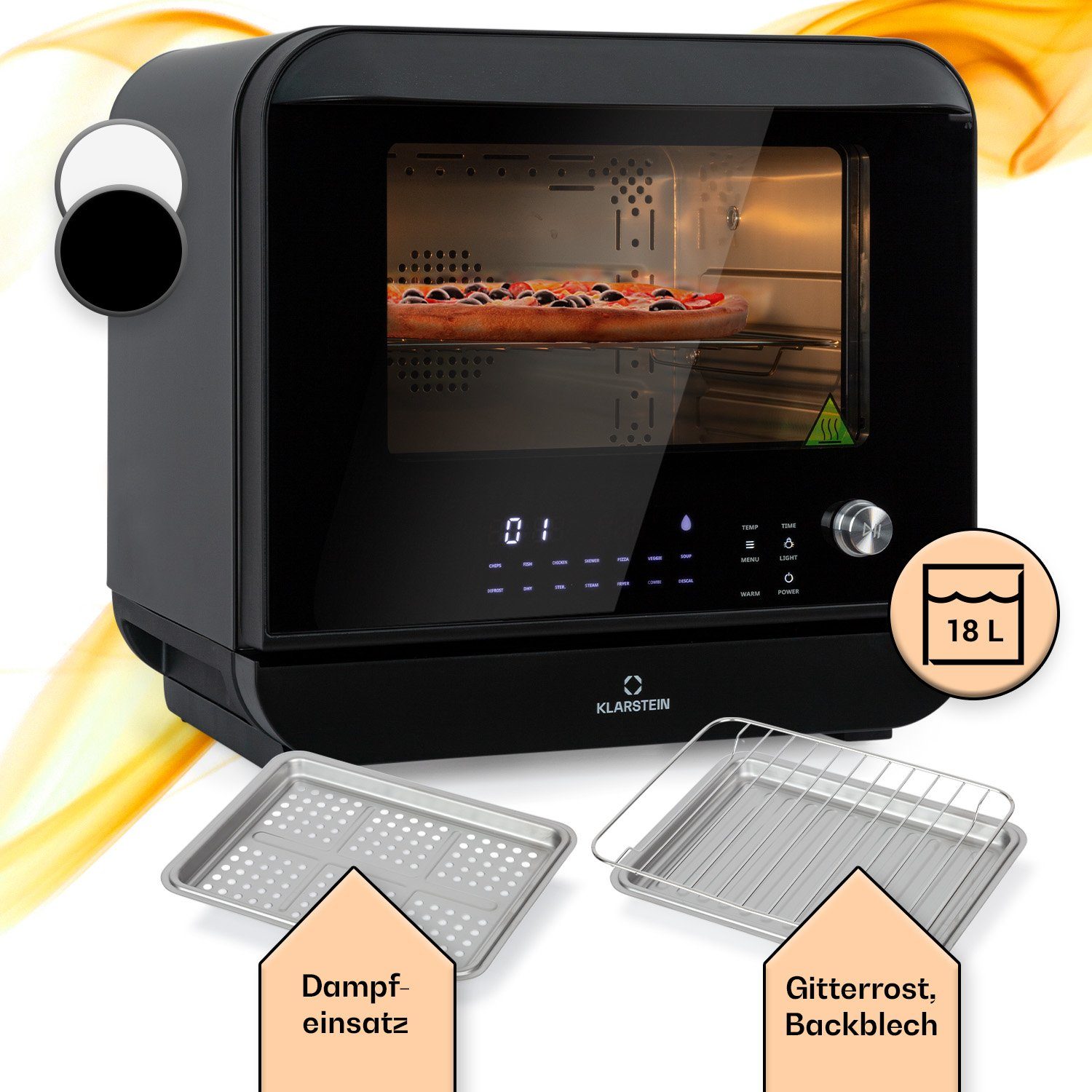 Klarstein Heißluftfritteuse, 2450 W, Fritteuse ohne Fett