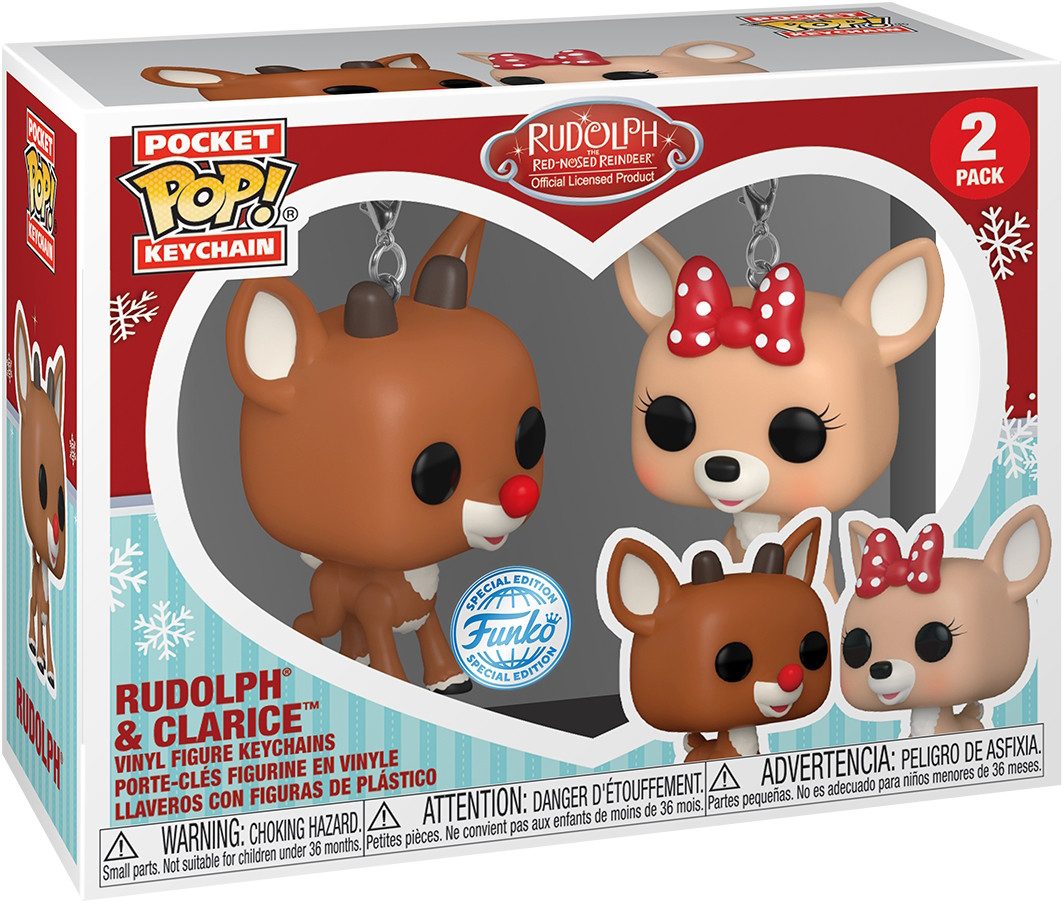 Funko Schlüsselanhänger Rudolph & Clarice 2 Pack Pocket POP! Keychain