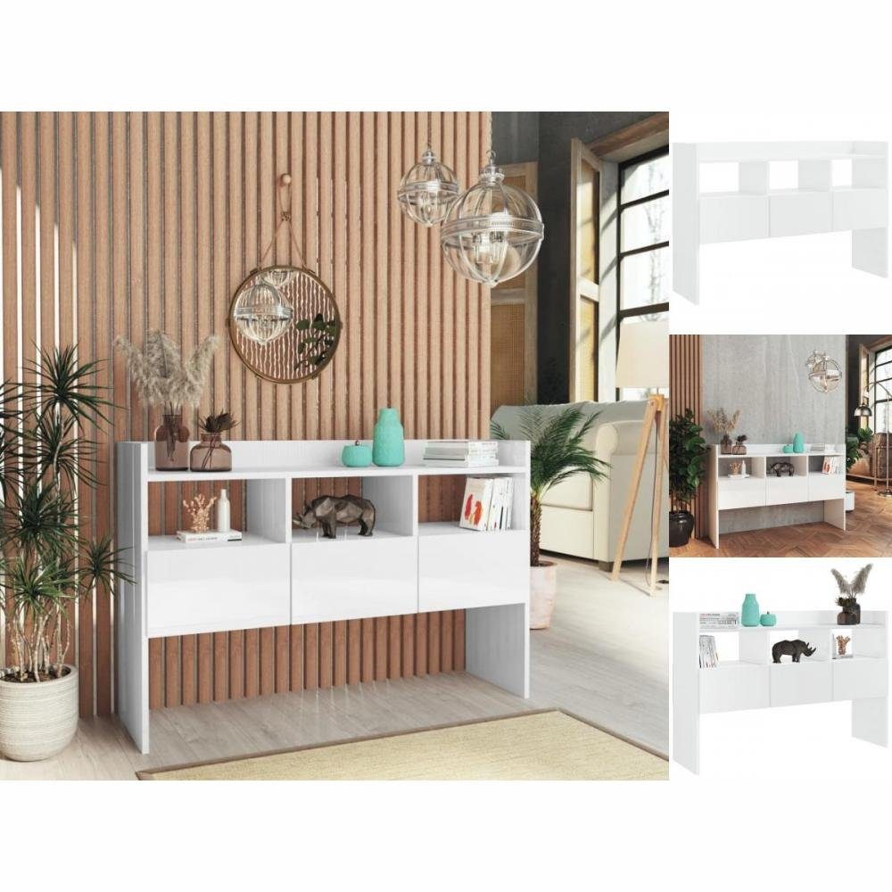 Vidaxl Sideboard Sideboard Hochglanz Weiß 105x30x70 Cm Spanplatte
