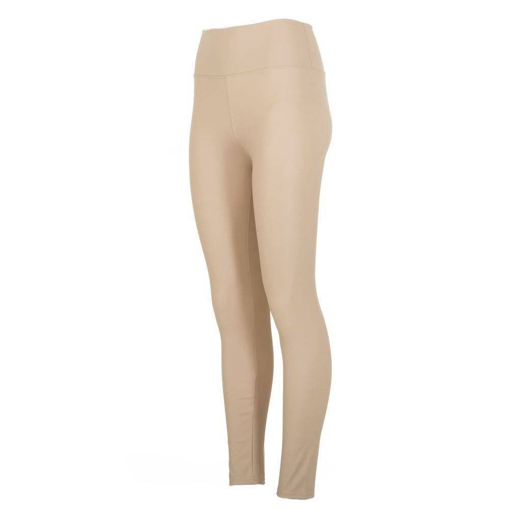Ital Design Leggings Damen Freizeit Stretch Leggings In Lederoptik In Beige