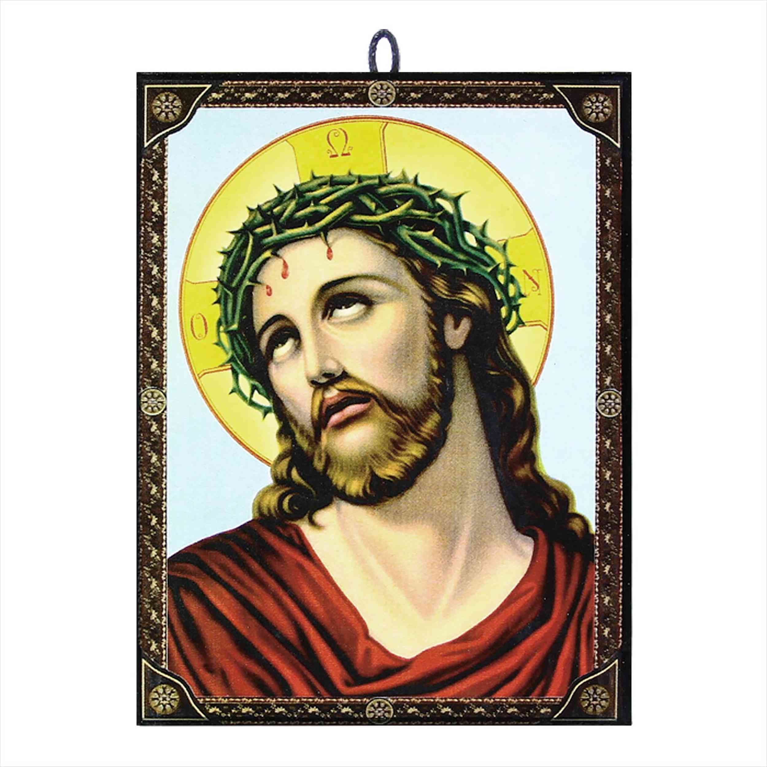 NKlaus Bild Ikone Dornen Gekrönte Jesus orthodox Zertifizierte Reproduktion aus Gr, Religion