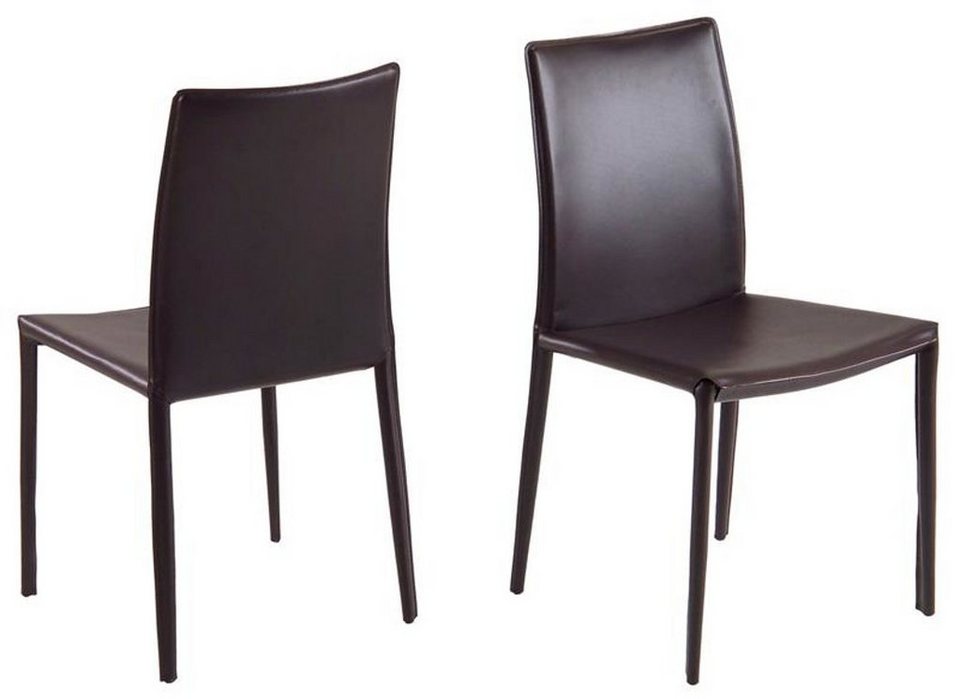 Ebuy24 Esszimmerstuhl 2er Set Andy Esszimmerstuhl Braunes Leder Mit Kont
