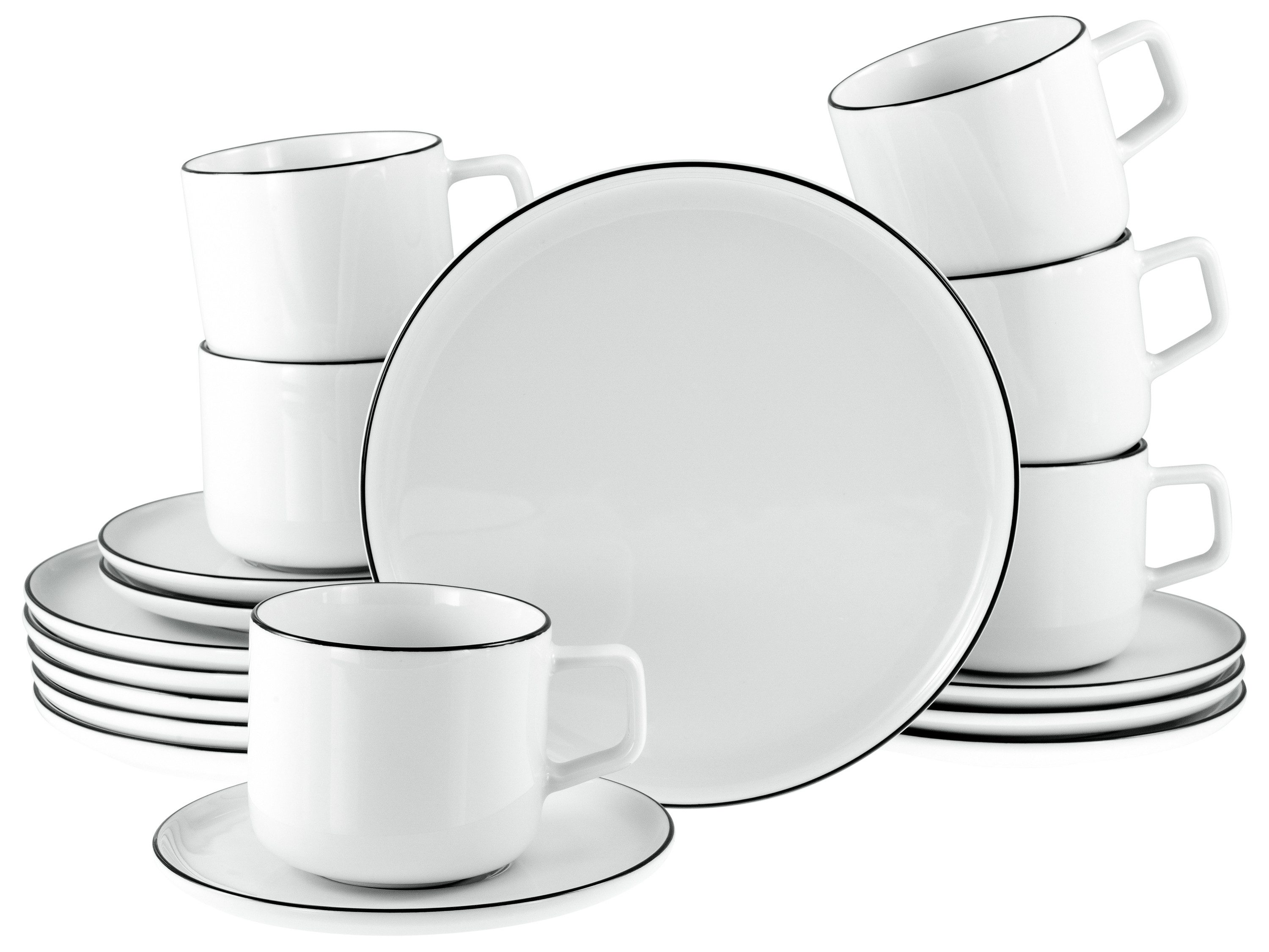 Creatable Kaffeeservice Chef Collection Black Line Kaffeeservice 18 Tlg