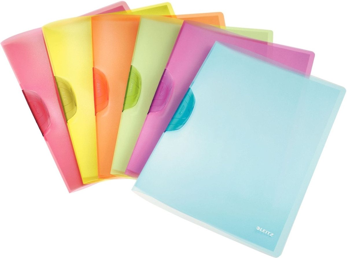 LEITZ Hefter Cliphefter ColorClip Rainbow A4 ca. 30 Blatt farbig sortiert