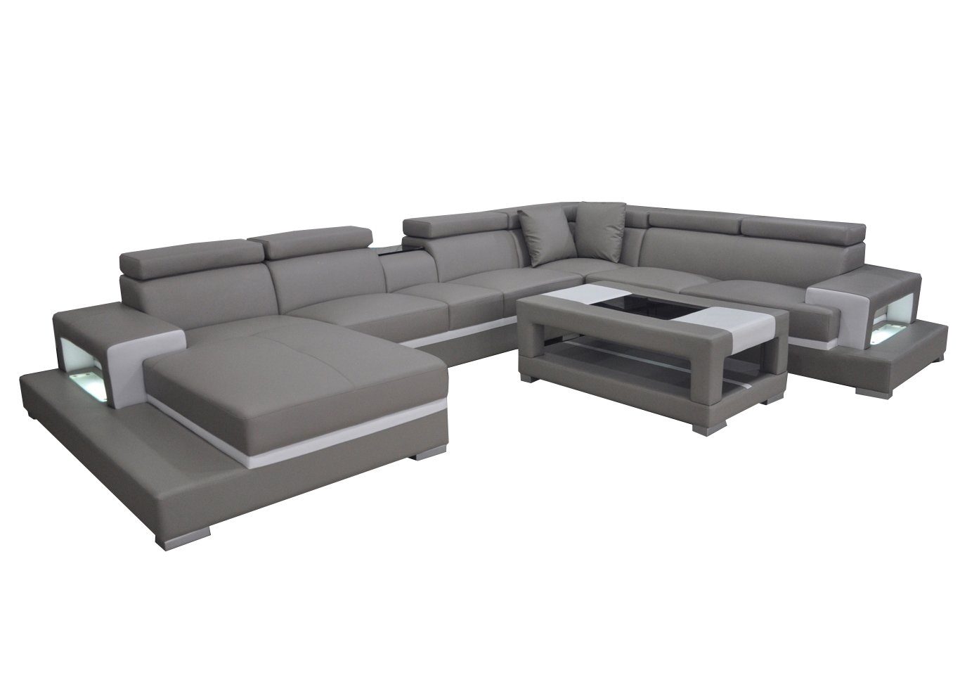 Jvmoebel Ecksofa Design Leder Polster Sitz Zimmer Wohn Sofa Eck Couch