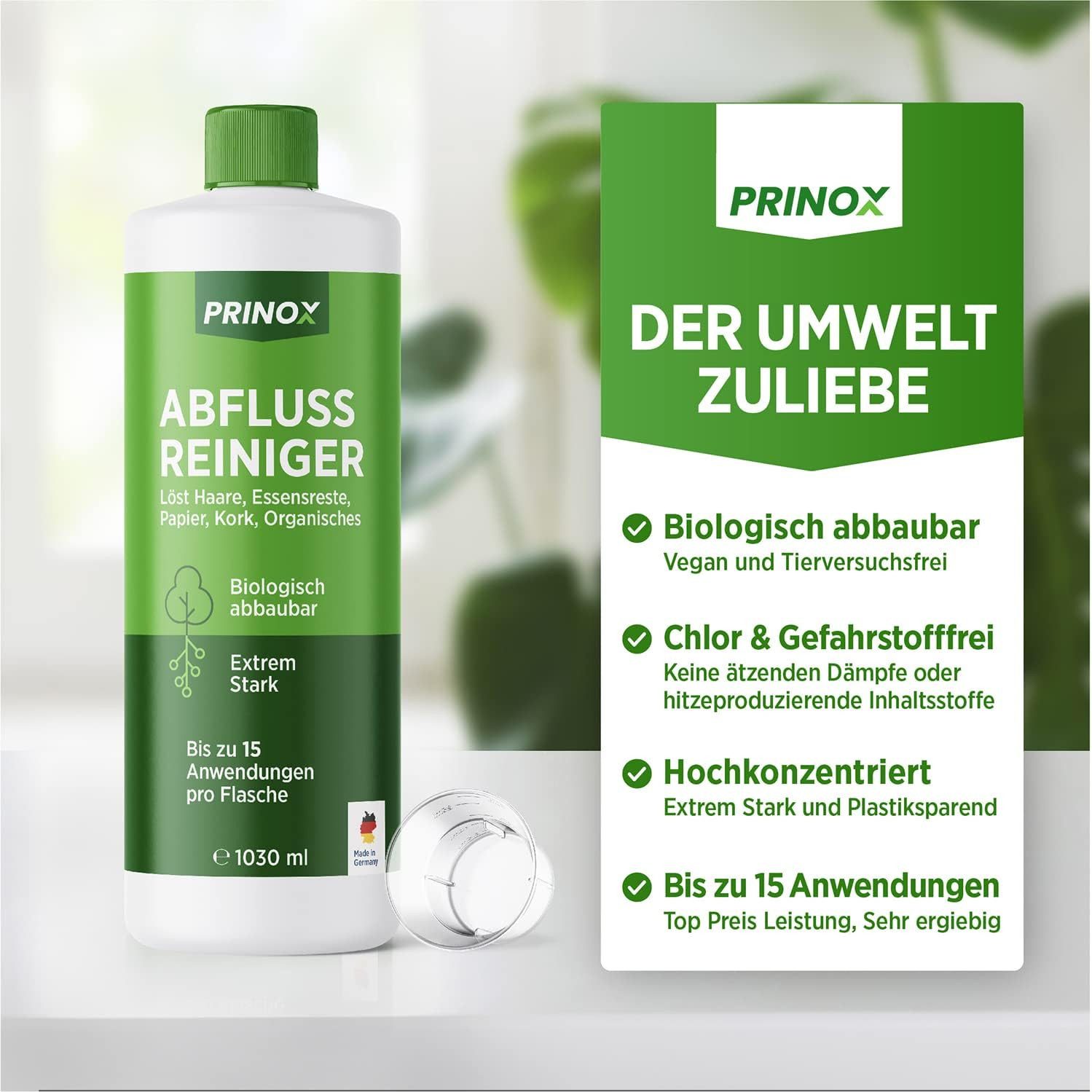 Prinox Abflussreiniger EXTRA STARK löst Haare, Essensreste ...