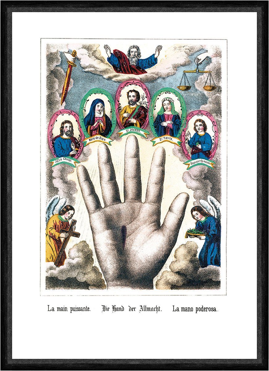 Kunstdruck Die Hand der Allmacht Jesus Josef Maria Gott Stigmata Faks_Sankt 0052, (1 St)