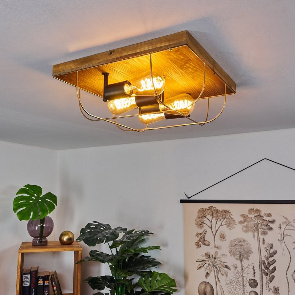 Hofstein Deckenleuchte Domminizia Deckenlampe Aus Metall Und Holz