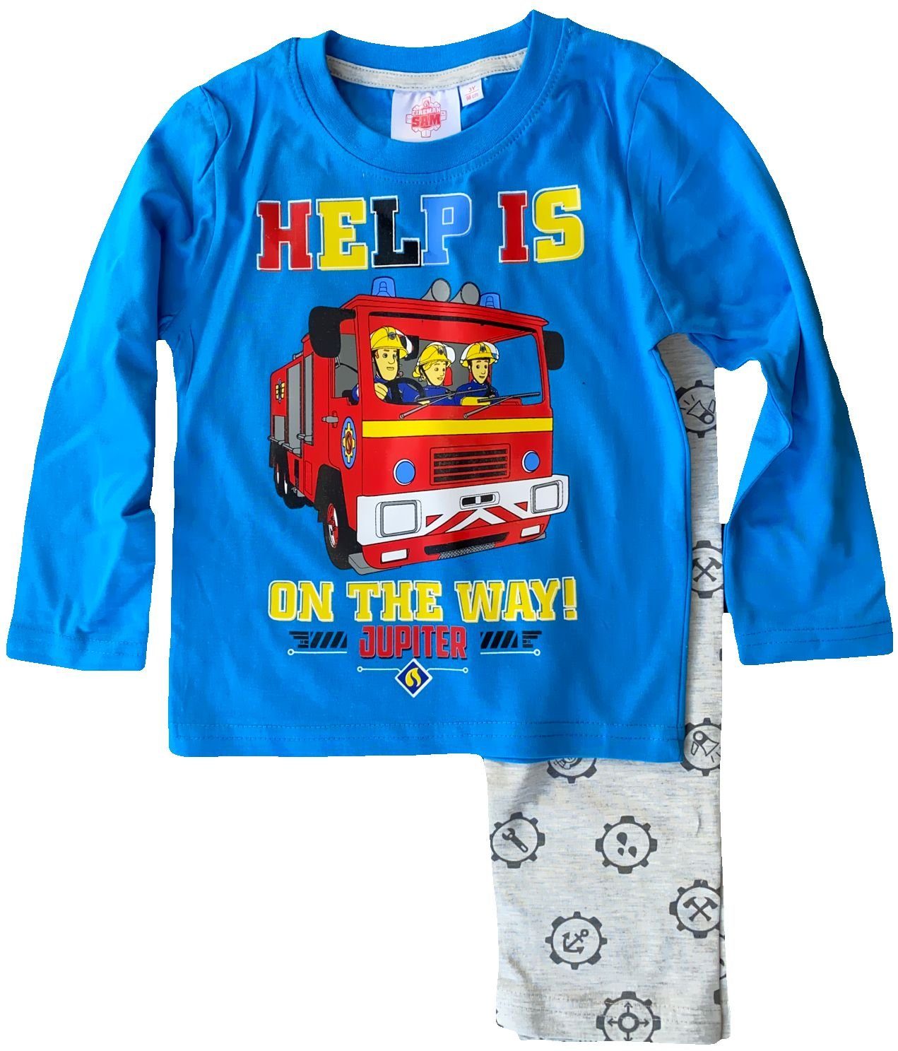 Feuerwehrmann Sam Schlafanzug Kinder Pyjama Feuerwehrmann Sam Pyjama 98 104 110 116