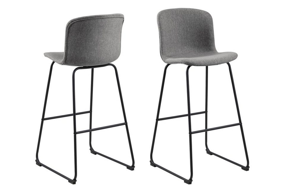 Ebuy24 Barhocker 2er Set Stone Barhocker Grau