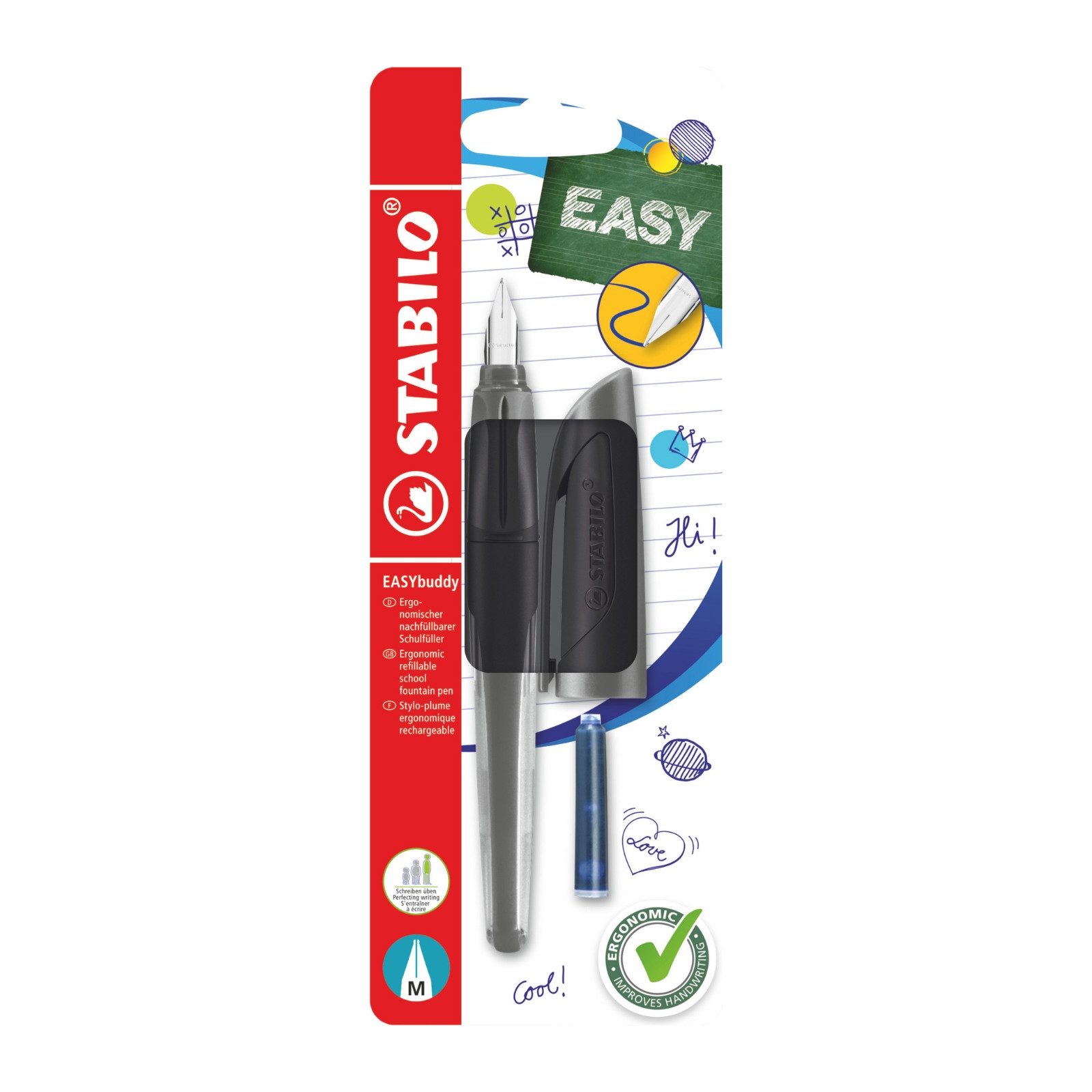 STABILO Füller STABILO EASYbuddy Twilight Sky ergonomischer Schulfüller ...