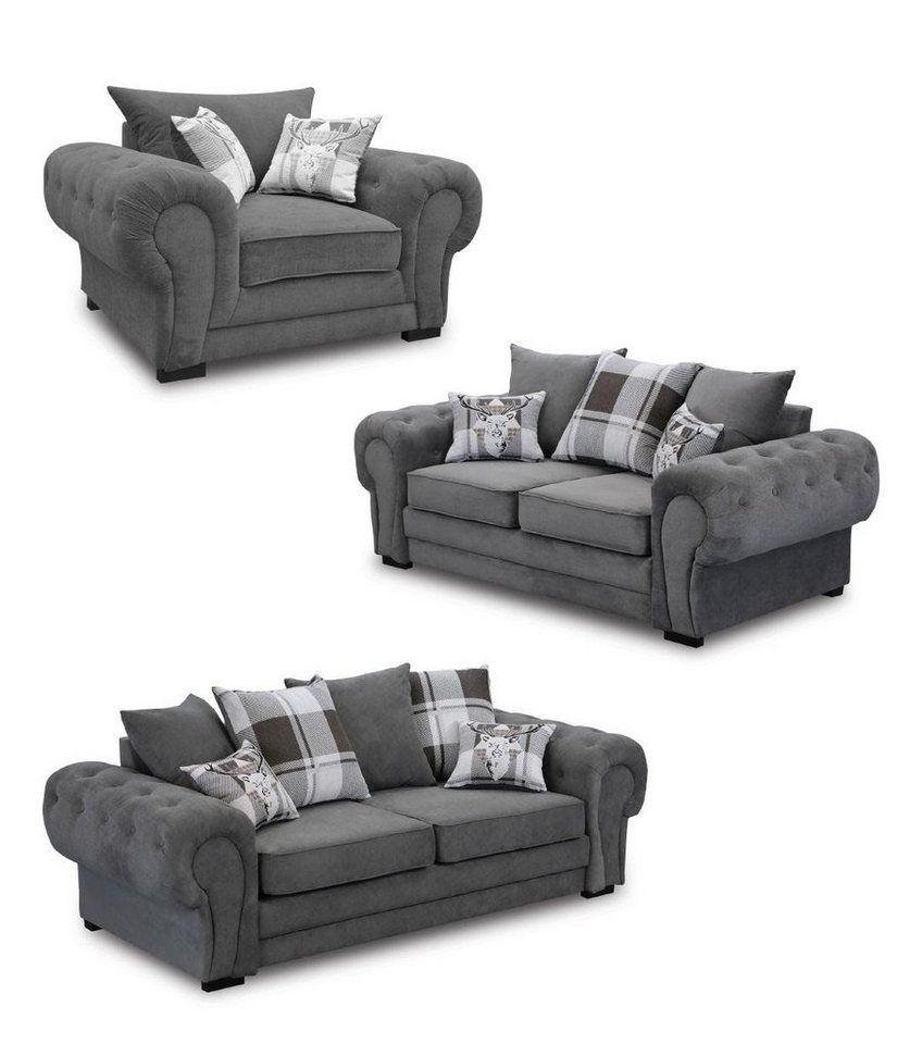 Jvmoebel Sofa Sofagarnitur 321 Chesterfield Möbel Textil Im