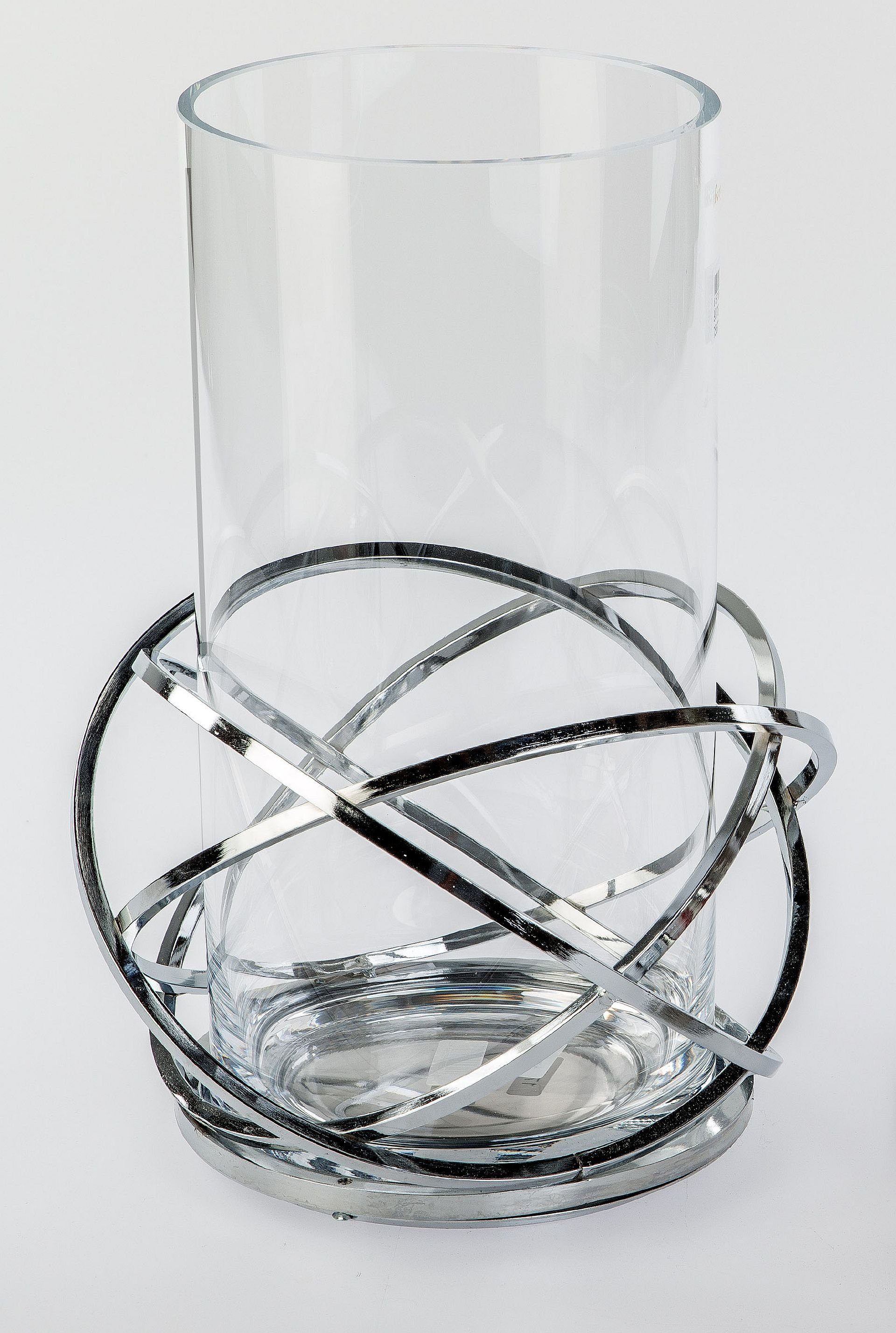 formano Windlicht Windlicht aus Edelstahl und Glas 21 cm, Teelichtglas