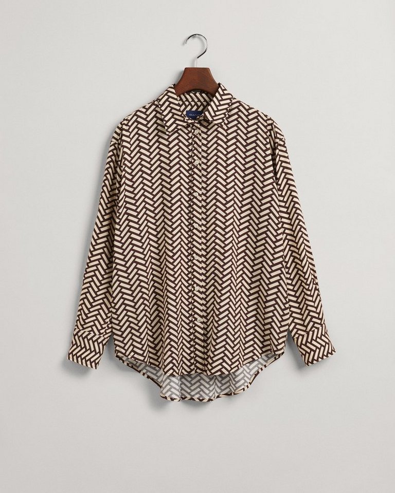 Gant Langarmbluse Relaxed Fit Geometric Bluse