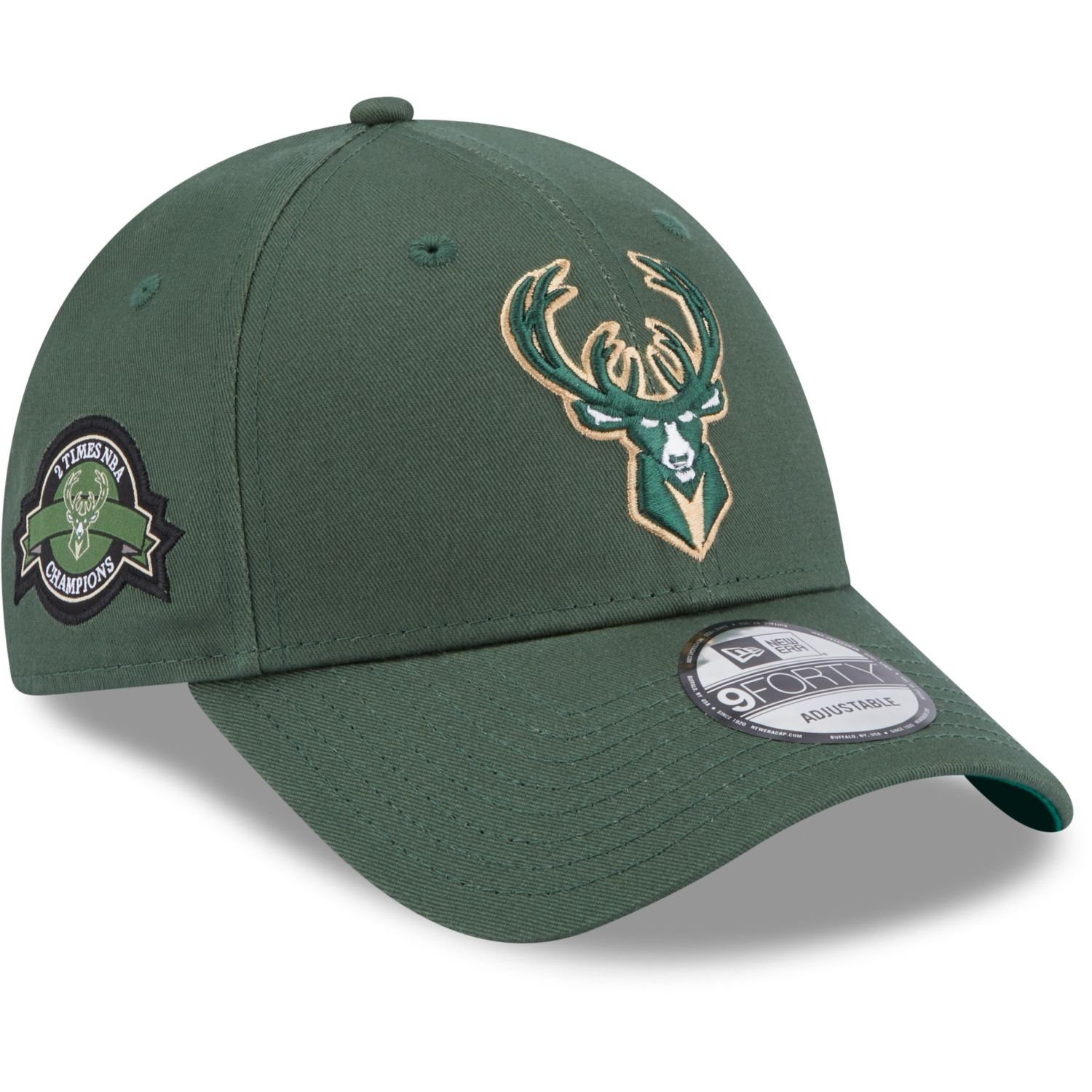 New Era Baseball Cap 9Forty Strapback SIDE PATCH Milwaukee Bucks ...