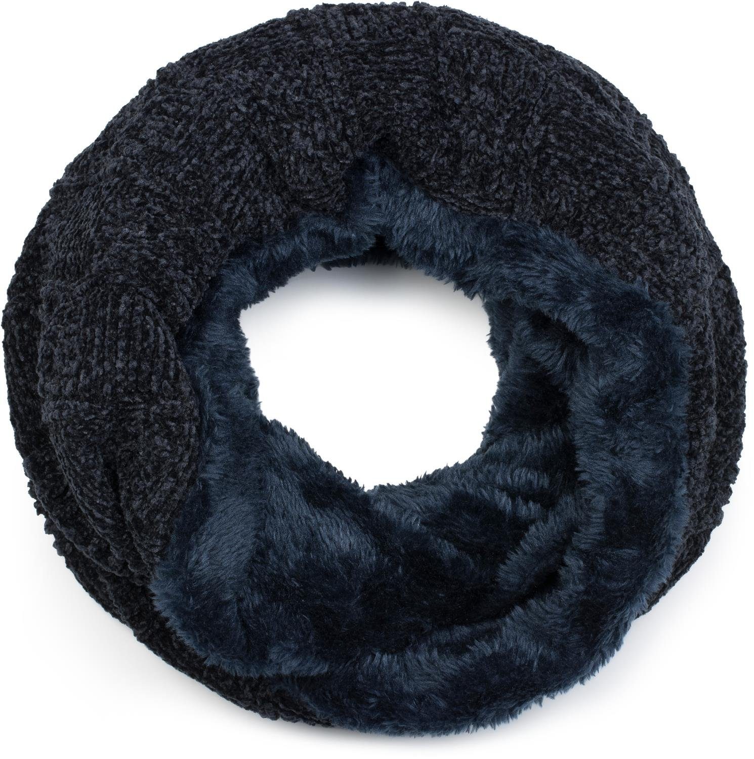 styleBREAKER Strickschal Chenille Loop mit Flecht Muster, (1-St)