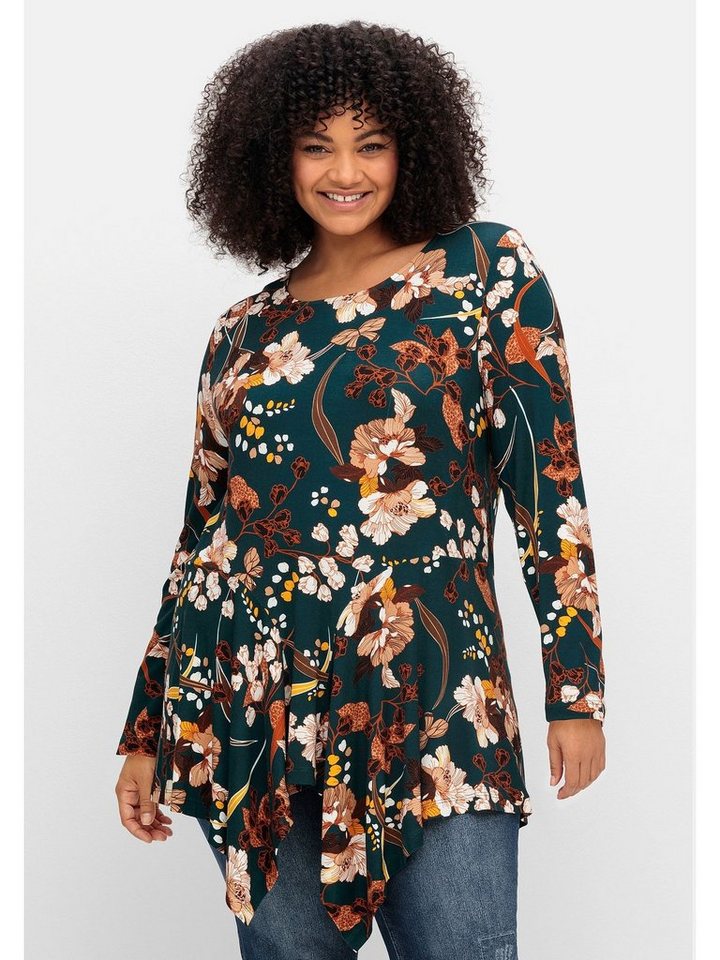 Sheego By Joe Browns Zipfelshirt Große Größen In A Linie Mit Floralem