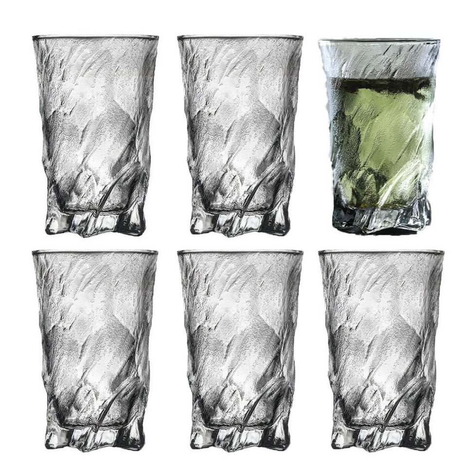 Felixleo Tumbler Glas Trinkgläser Set 6er 250ml Cocktailgläser Set