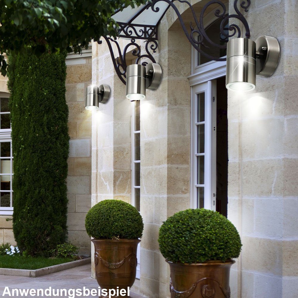 Etc Shop Außen Wandleuchte 3er Set Wand Leuchten Silber Außen Bereich