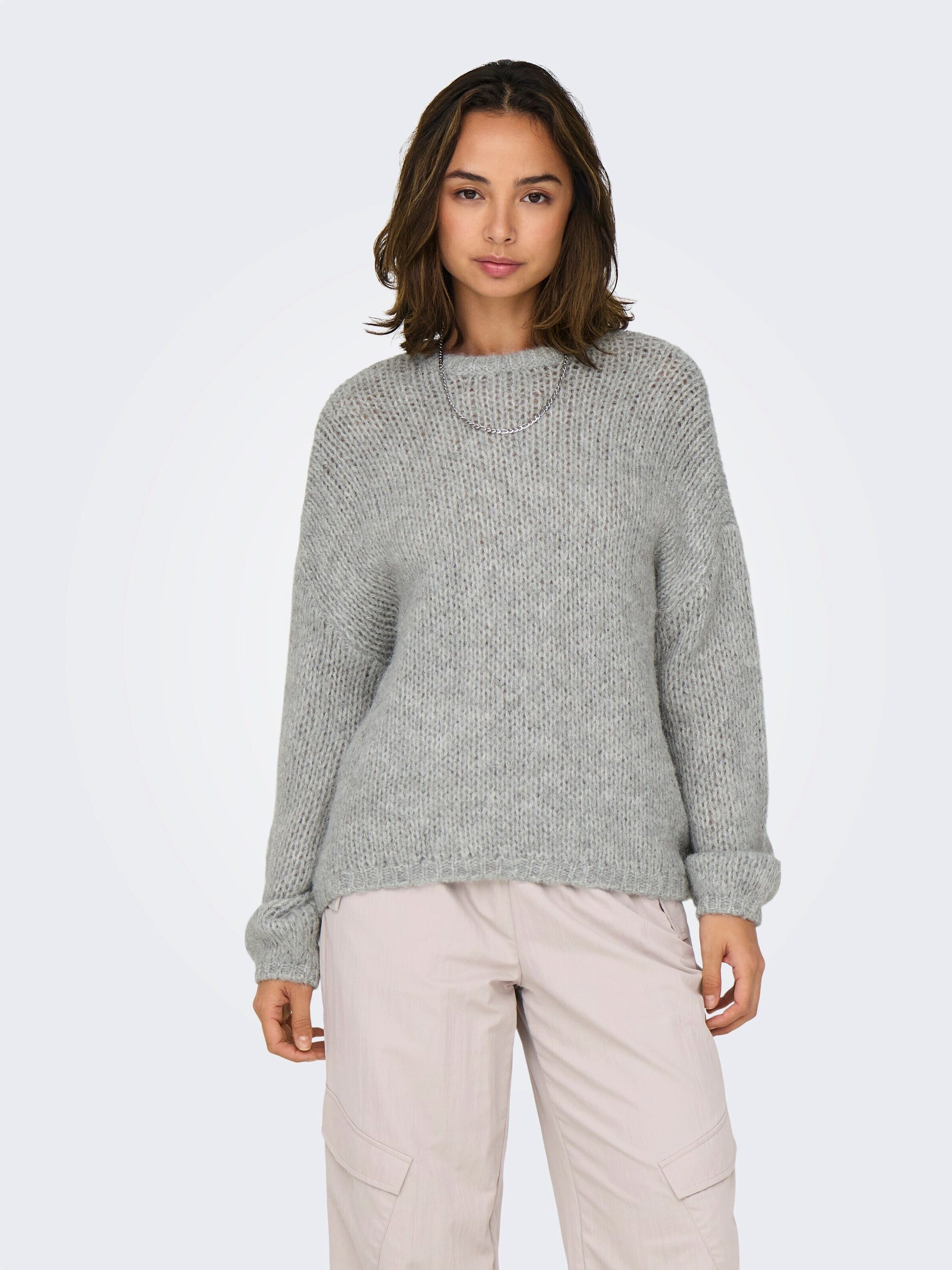Only Strickpullover Onljackie 1 Tlg Plainohne Details Gerader Saum