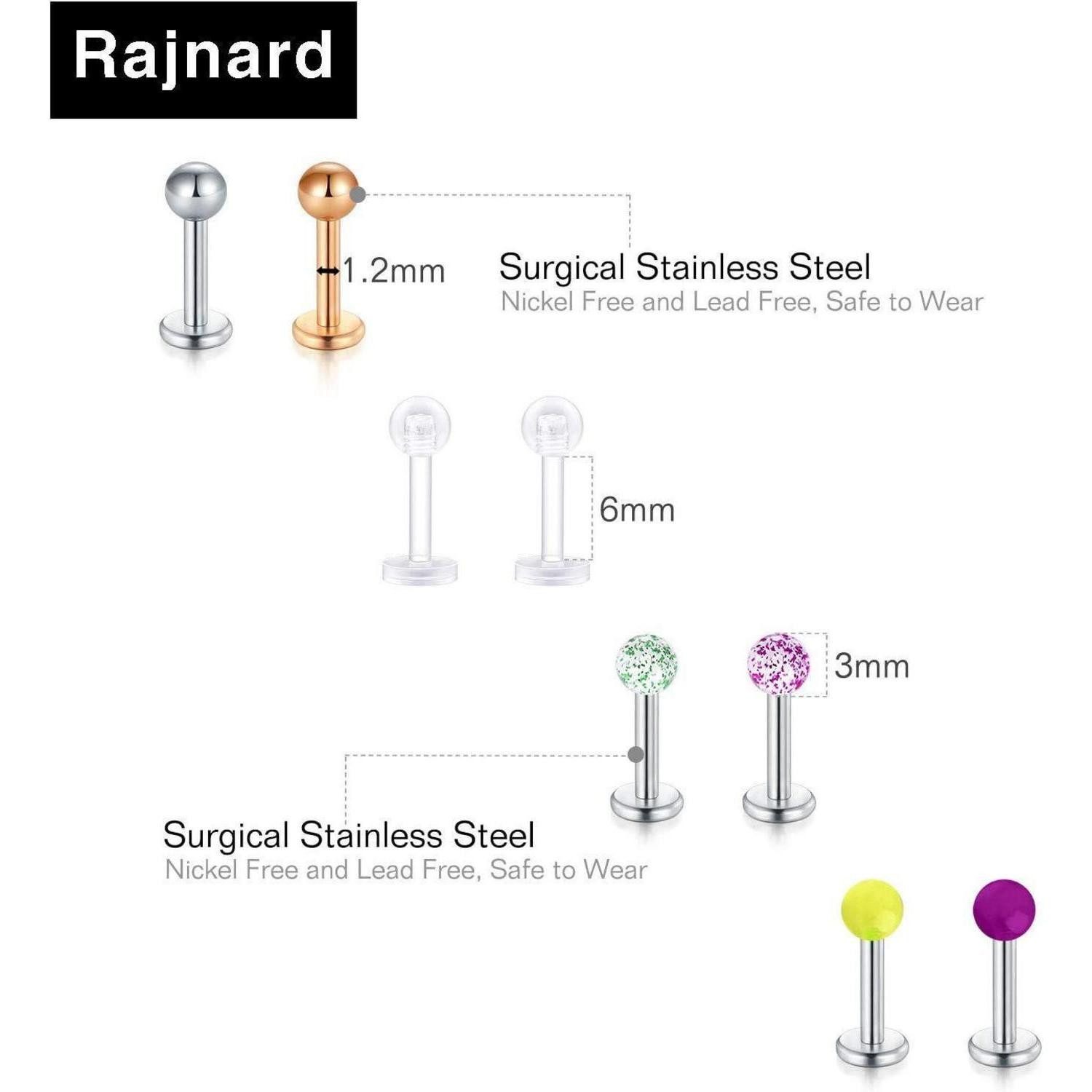 LuxusKollektion Piercing-Set Piercing Tragus Helix Labret Edelstahl ...