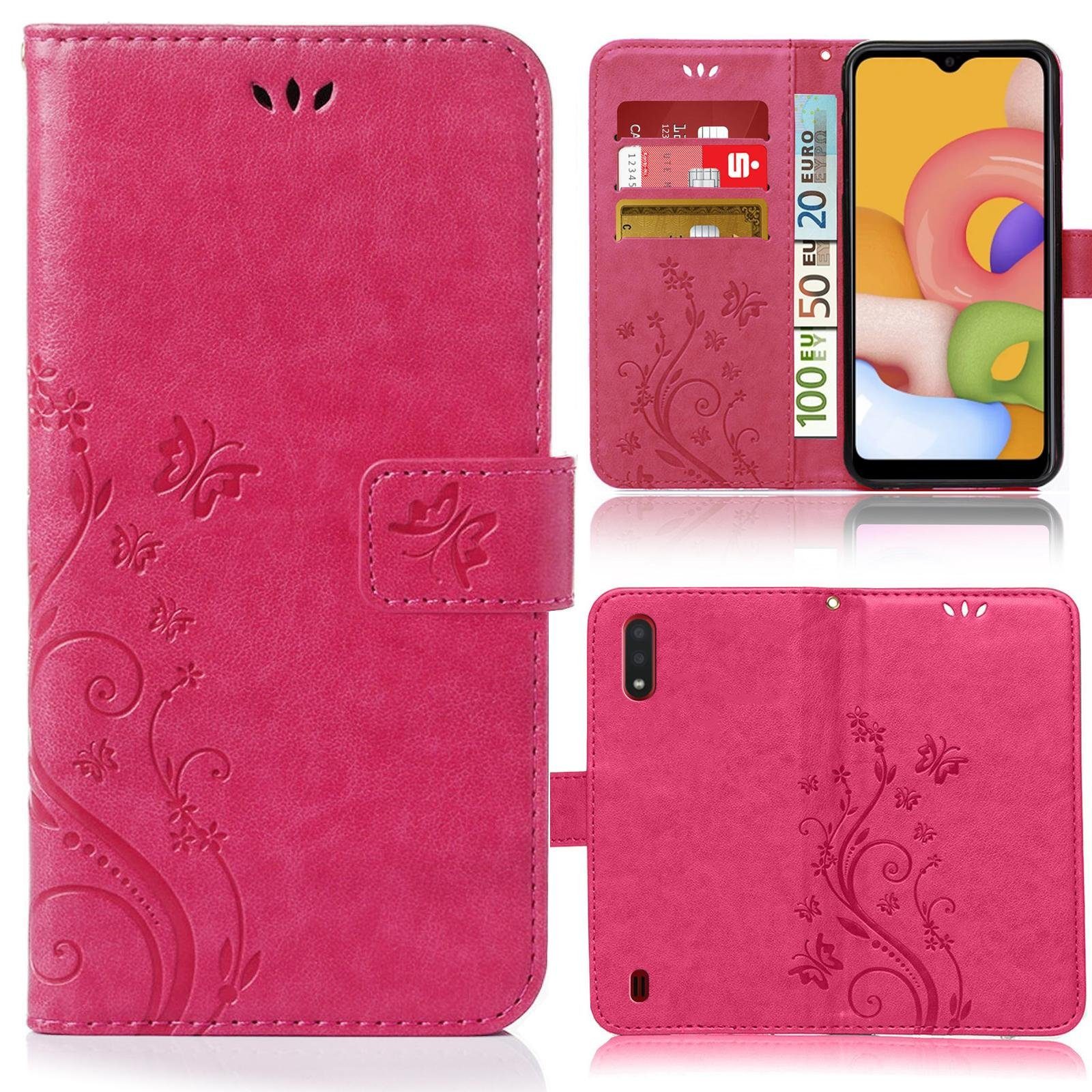 Numerva Handyhülle Bookstyle Flower Für Samsung Galaxy A01 Handy