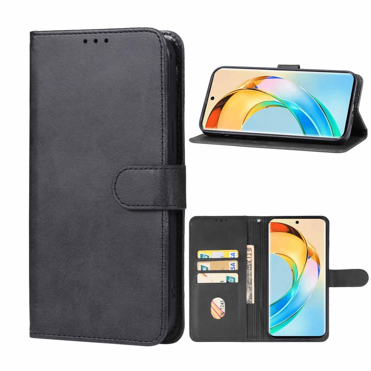 Wigento Smartphone Hülle Für Honor Magic 6 Lite Book Wallet Premium