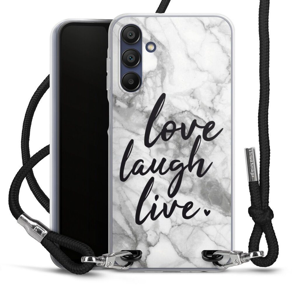 Deindesign Handyhülle Marmor Sprüche Liebe Love Laugh Live Marmor