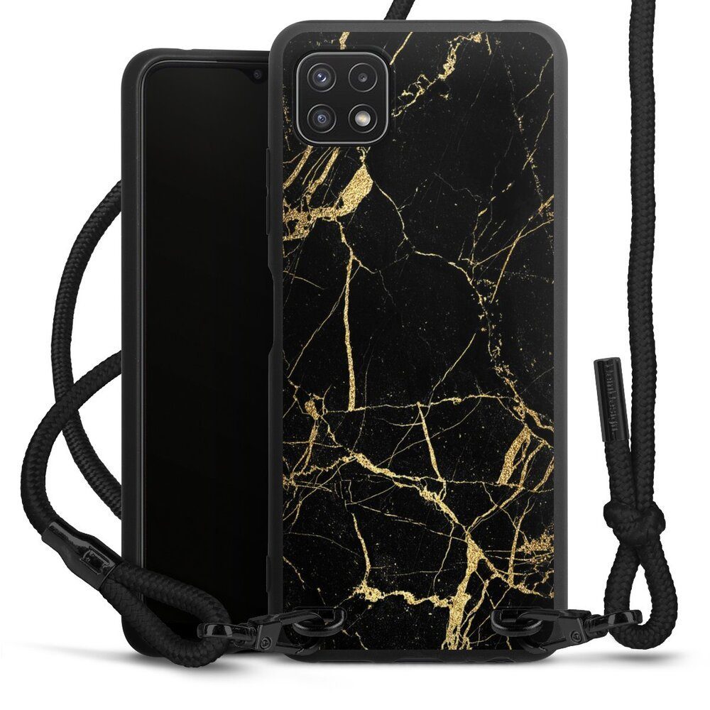 Deindesign Handyhülle Marmor Schwarz Muster Blackgoldmarble Look
