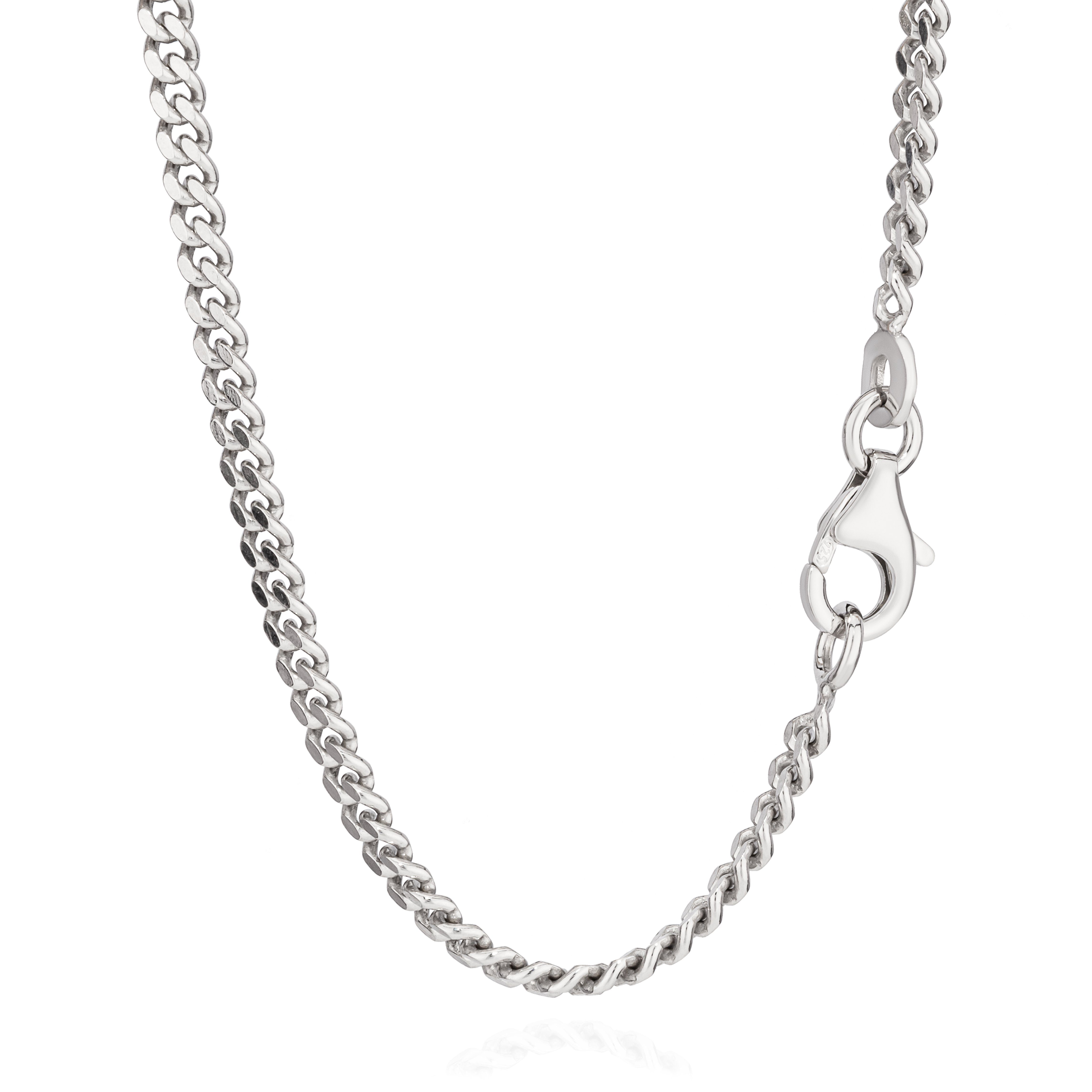 NKlaus Panzerkette 55cm 925 Sterling Silber Rhodiniert Panzerkette Ma, Panzerketten